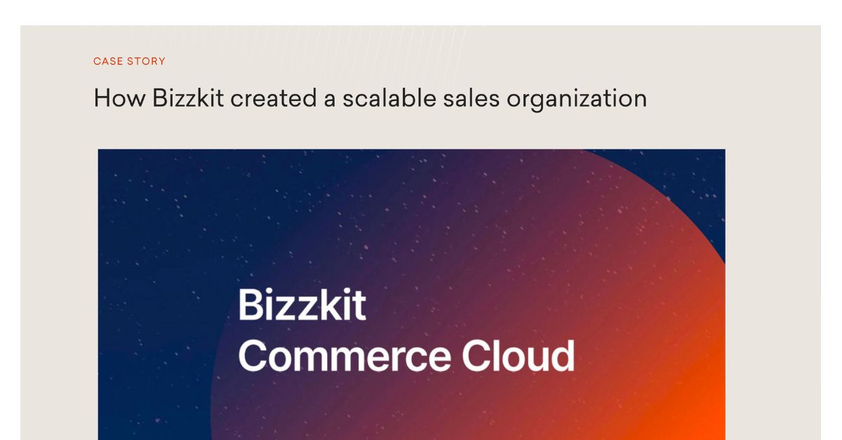 How Bizzkit created a scalable sales organization - intenz