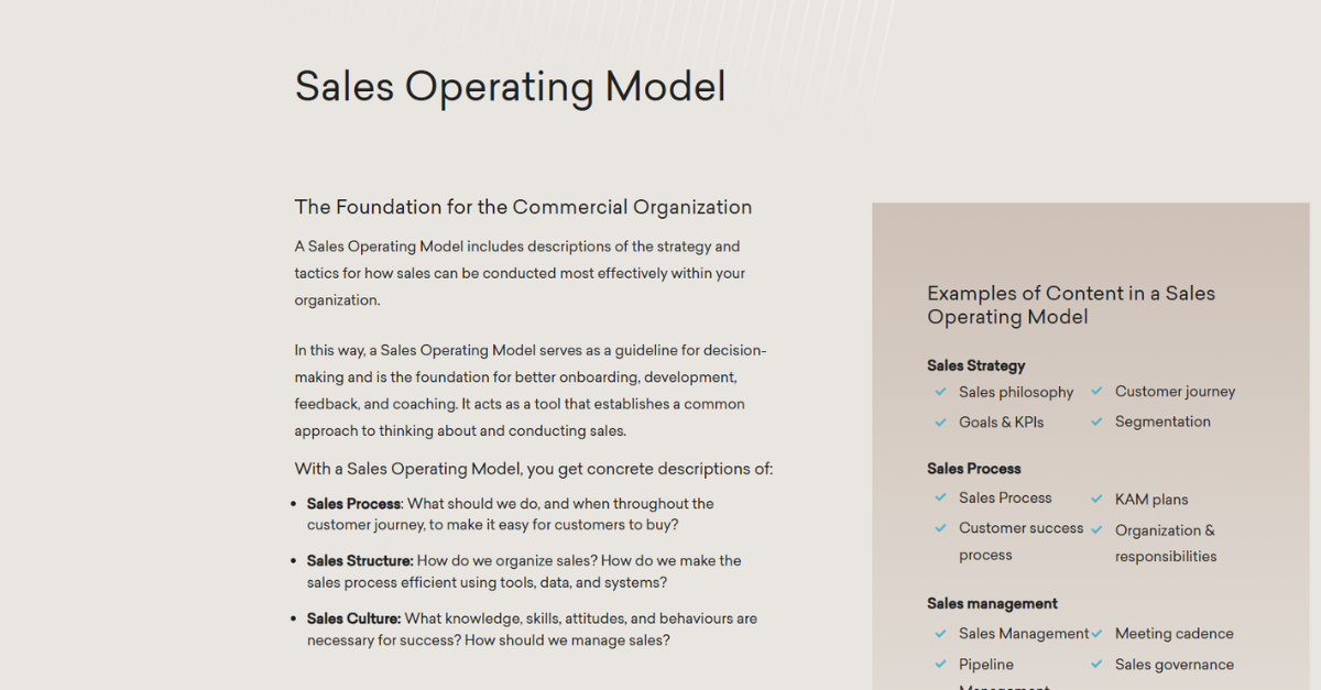 Sales Operating Model - intenz