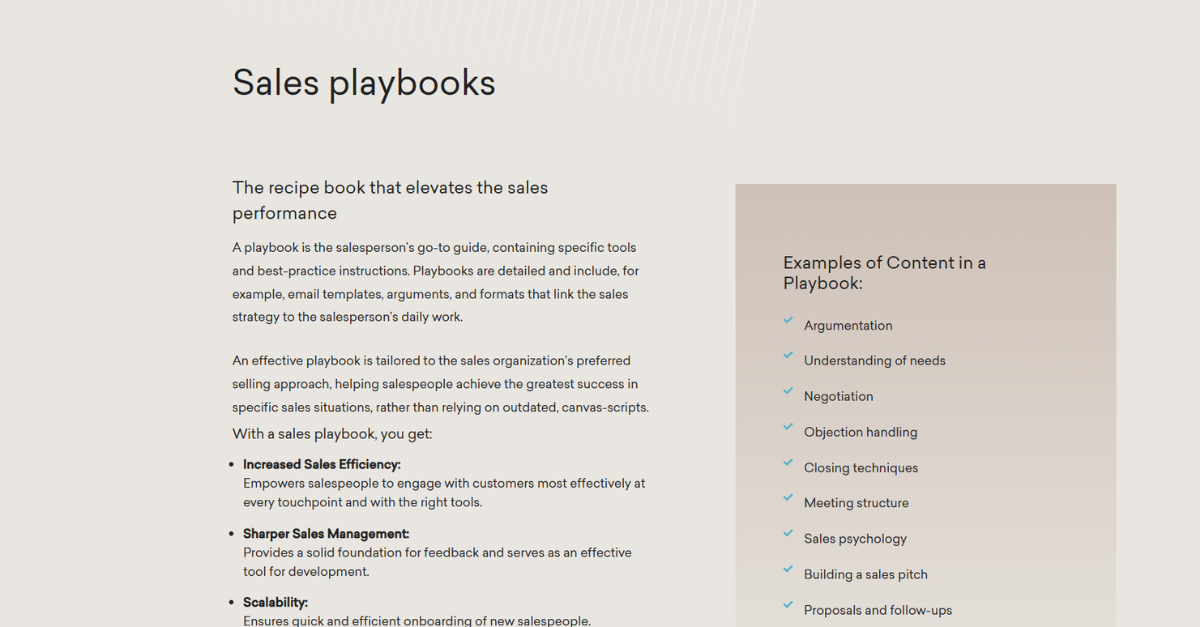Sales Playbooks - intenz