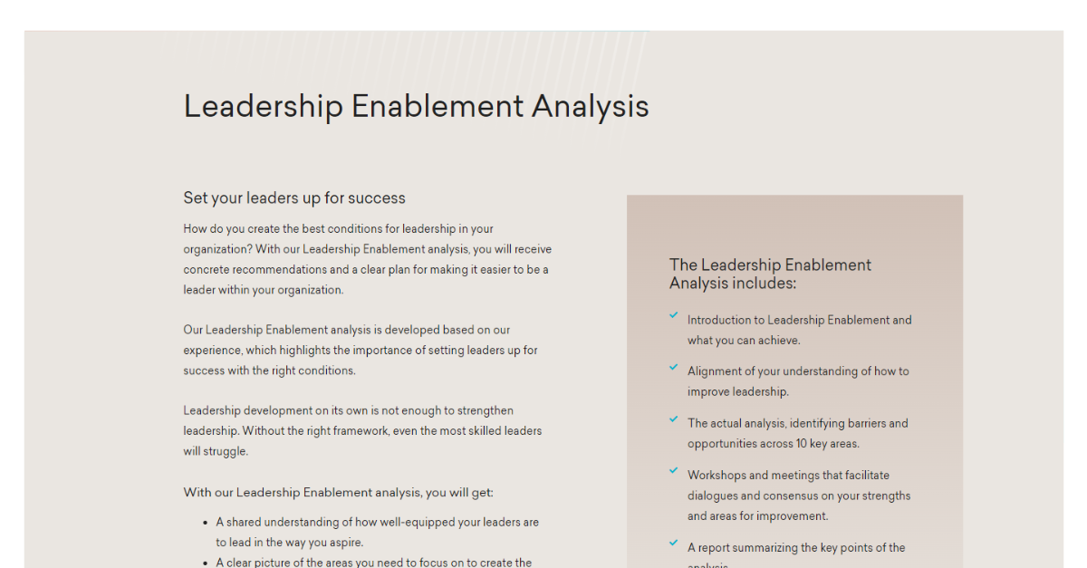 Leadership Enablement Analysis - intenz